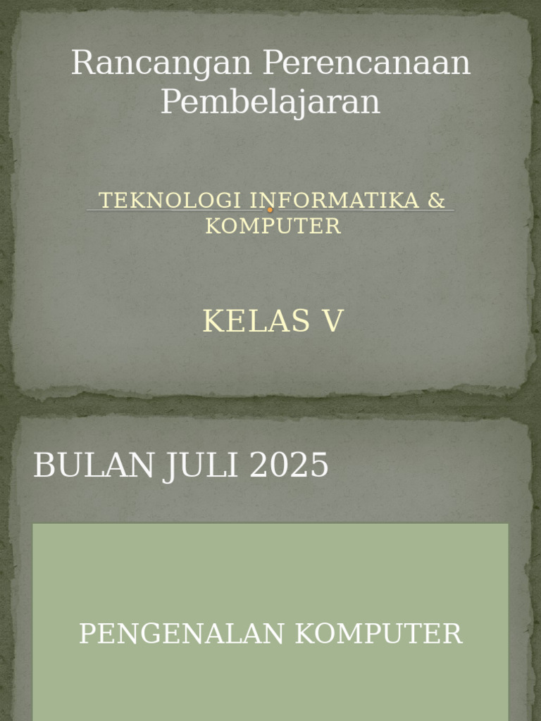 Rancangan Perencanaan Pembelajaran TIK (5) | PDF