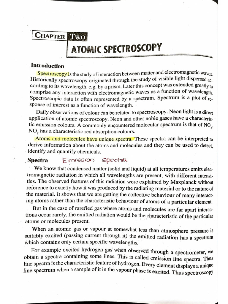 Atomic Spectros | PDF