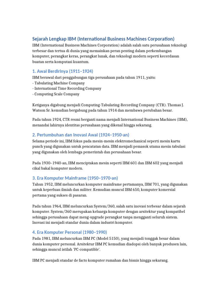 IBM_Full_History | PDF