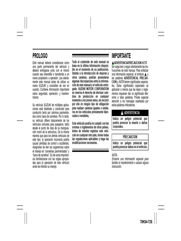 Manual de Usuario Suzuki-grand-Vitara 2014 Es Ec 493907b05c | PDF ...