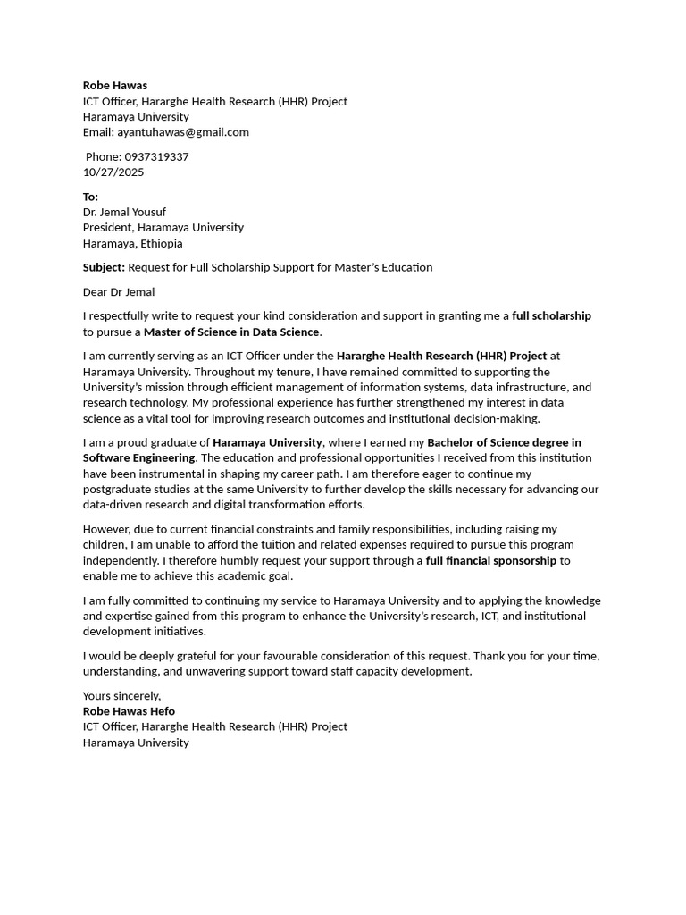 Supporting Letter | PDF