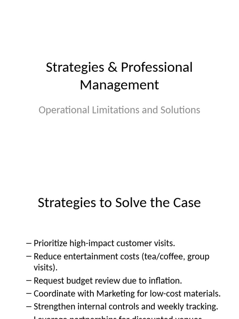Operational Strategies and Professional Management-1 | PDF