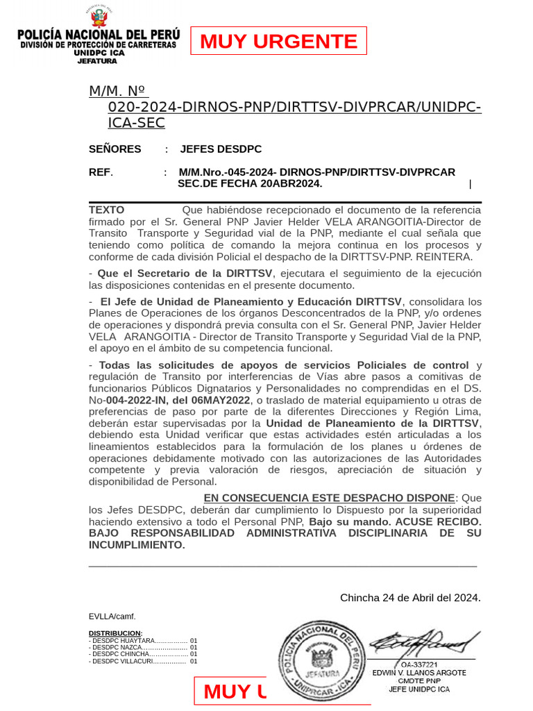 Memorandum Multiple. 020 2024.. | PDF | Gobierno
