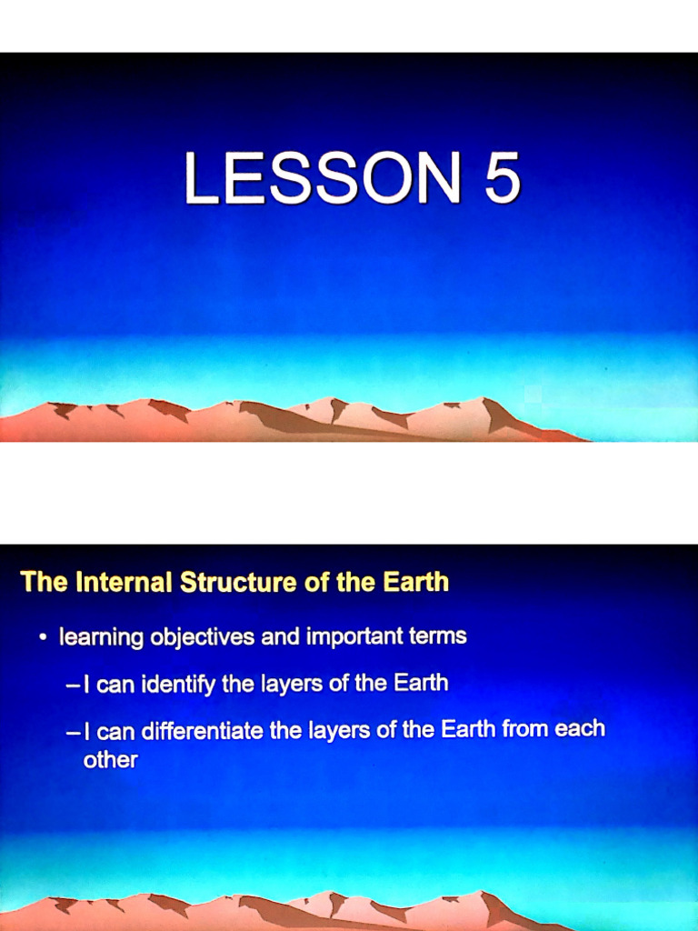 Lesson 5 Internal Structure of The Earth | PDF