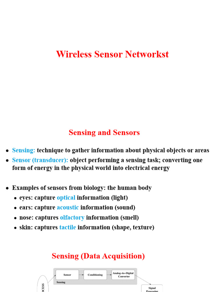 Basics of Wireless Sensor Networks | PDF | Wireless Sensor Network | Computer Network