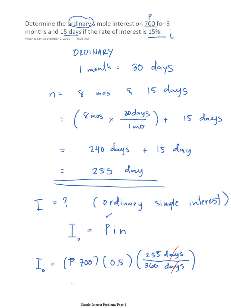 Simple Interest Calculation Examples | PDF