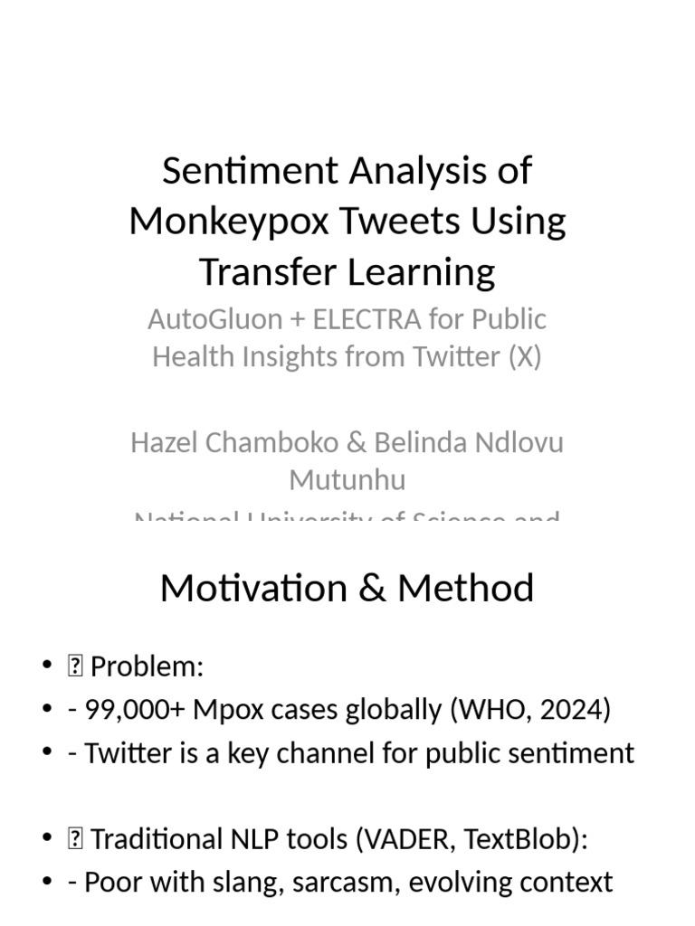 Sentiment Analysis Mpox Indaba Presentation | PDF