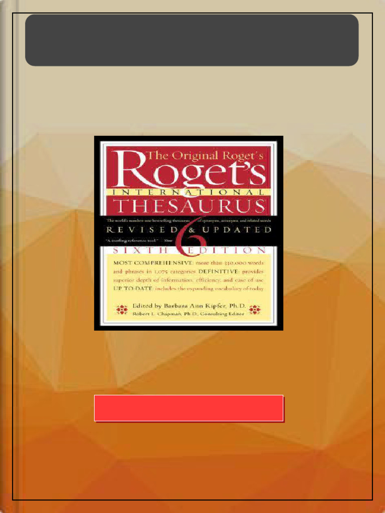 Roget s International Thesaurus Sixth Edition Barbara Ann Kipfer No ...