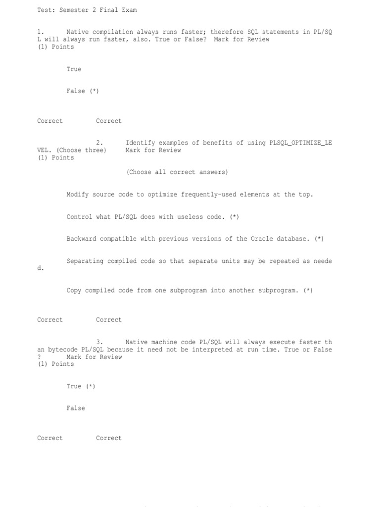 Semester 2 Final Exam PL SQL | PDF | Pl/Sql | Subroutine