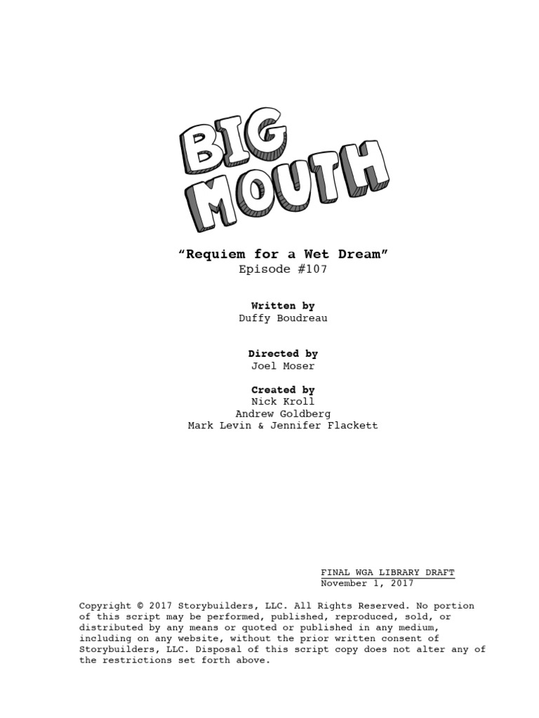Big Mouth 1x07 Requiem for a Wet Dream | PDF | Volcano
