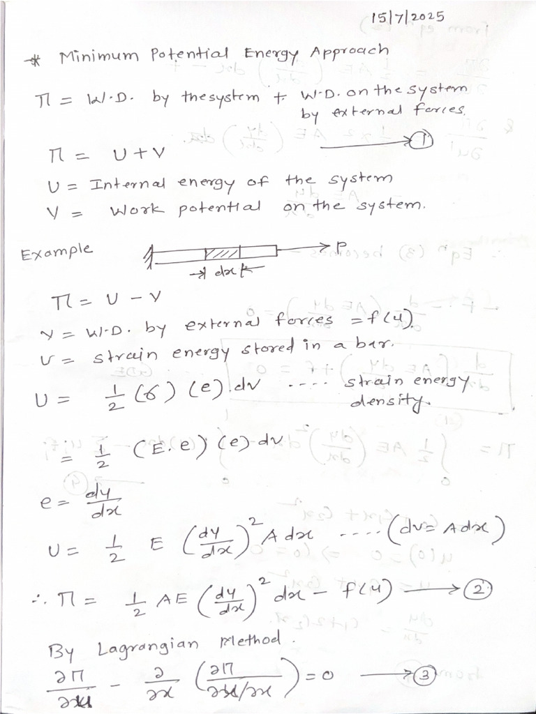 Minimum Potential Energy Approach | PDF