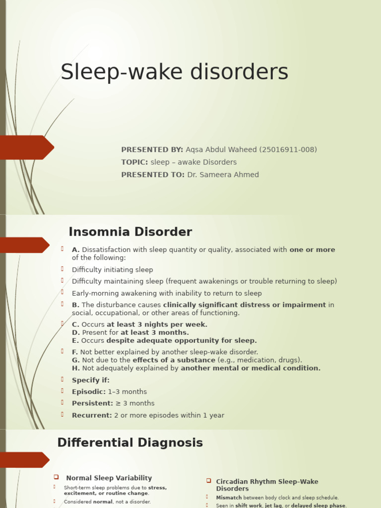 Sleep Wake Disorders | PDF | Sleep Disorder | Sleep