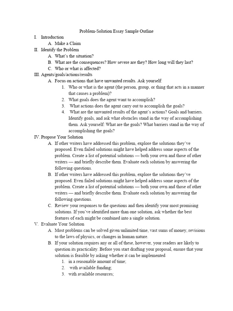 Problem Solution Outline | PDF | Knowledge