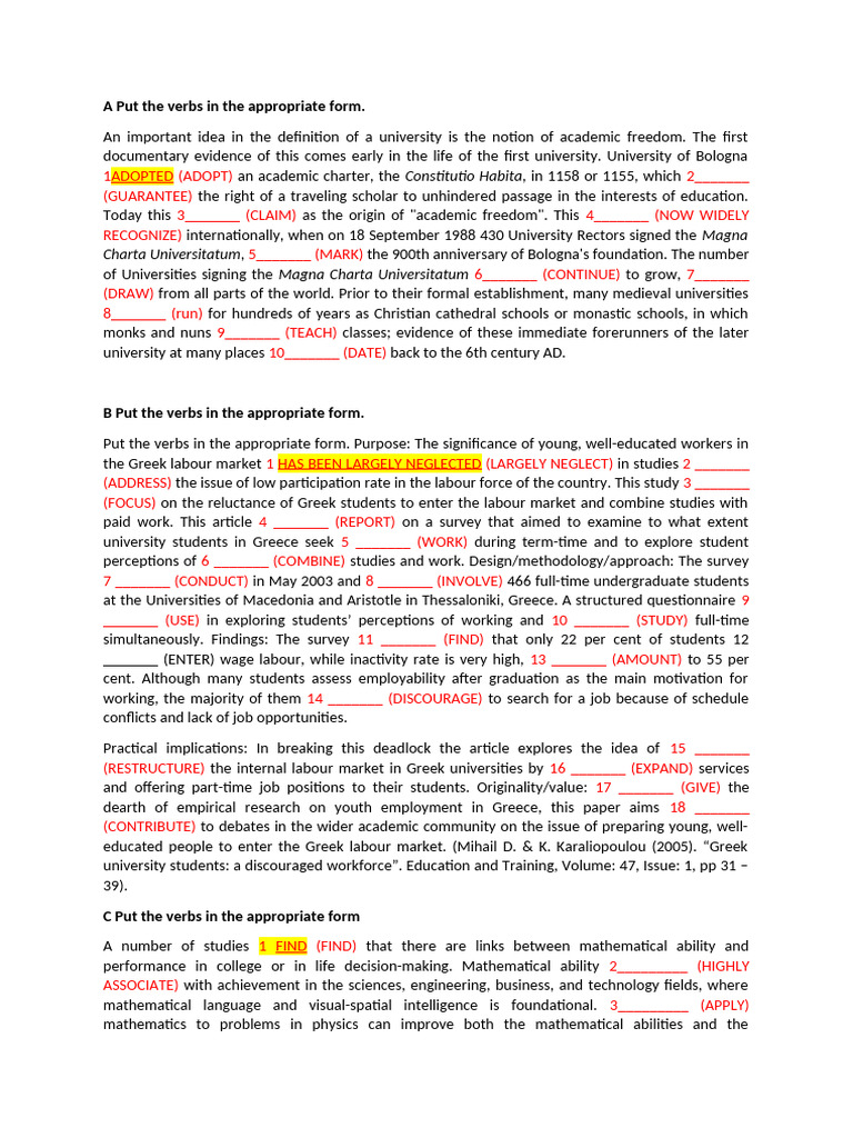 Academic Writing - Verbs | PDF | University