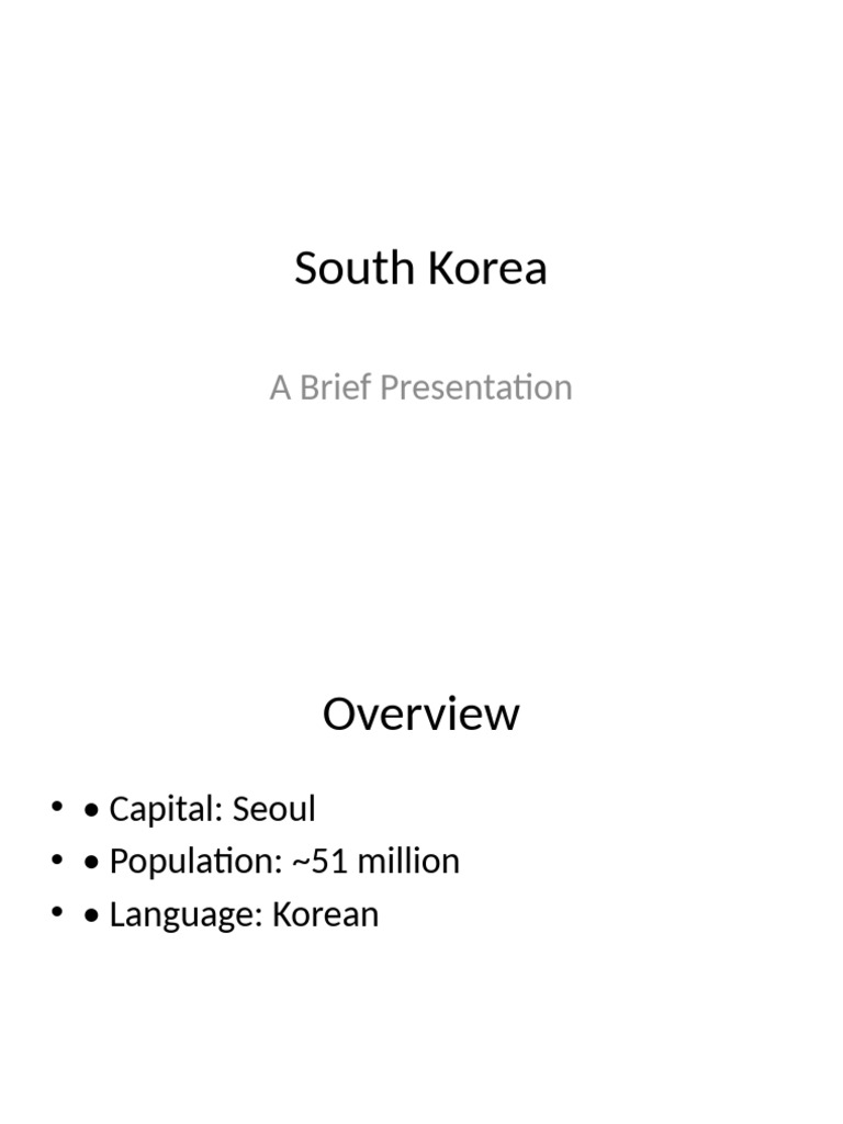 South Korea Presentation | PDF