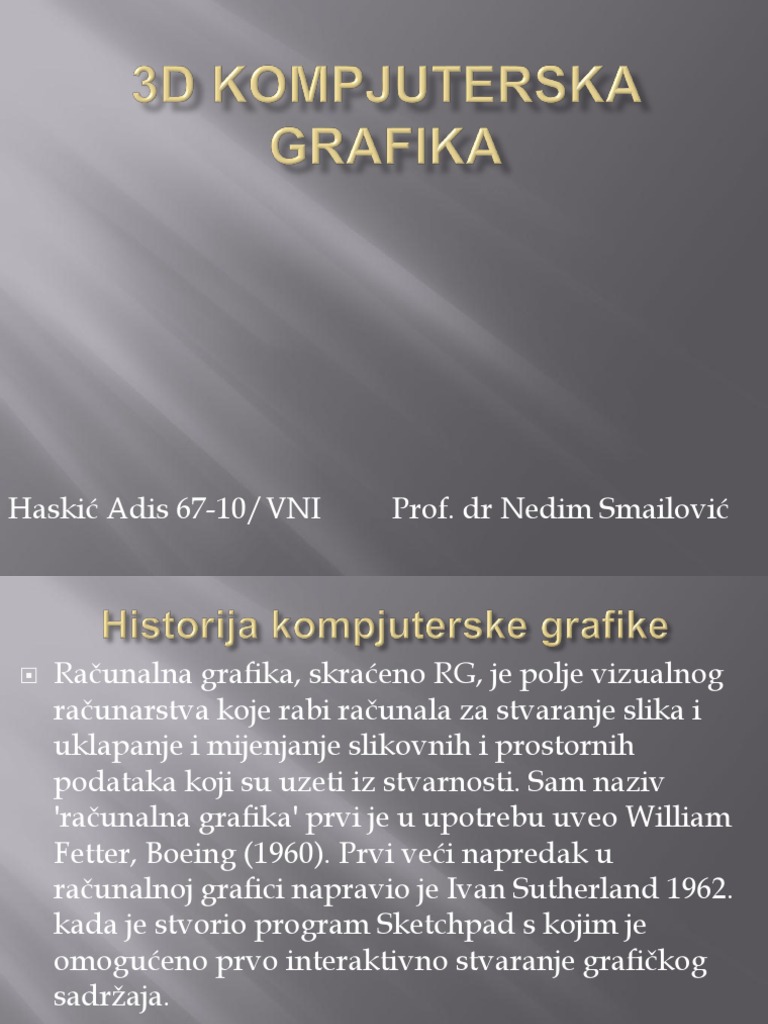3D Kompjuterska Grafika | PDF
