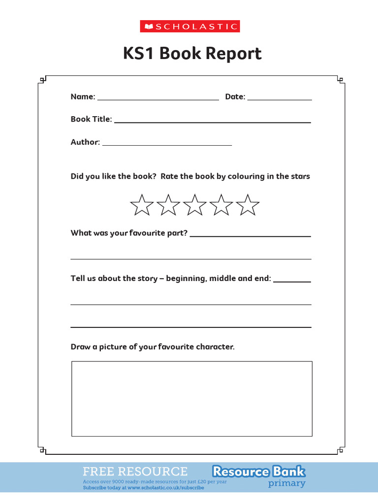 Book Report Template | PDF