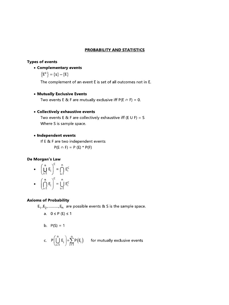 Probability and Statistics | PDF
