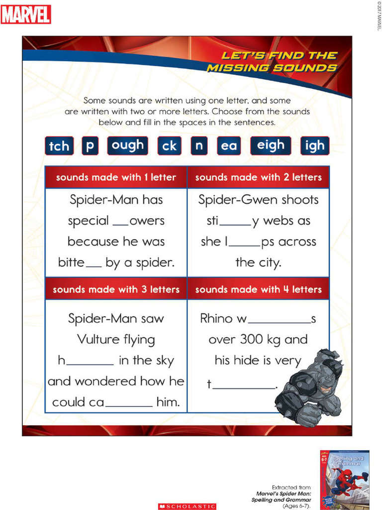 Spiderman Spelling Worksheet | PDF