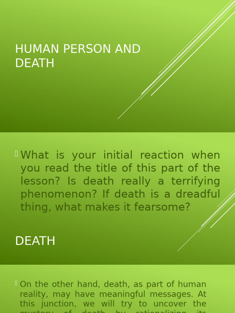 q2 Lesson 4 Human and Death | PDF | Authenticity (Philosophy) | Thought