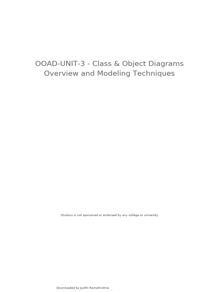ooad_unit-3_stu | PDF | Class (Computer Programming) | Inheritance (Object Oriented Programming)