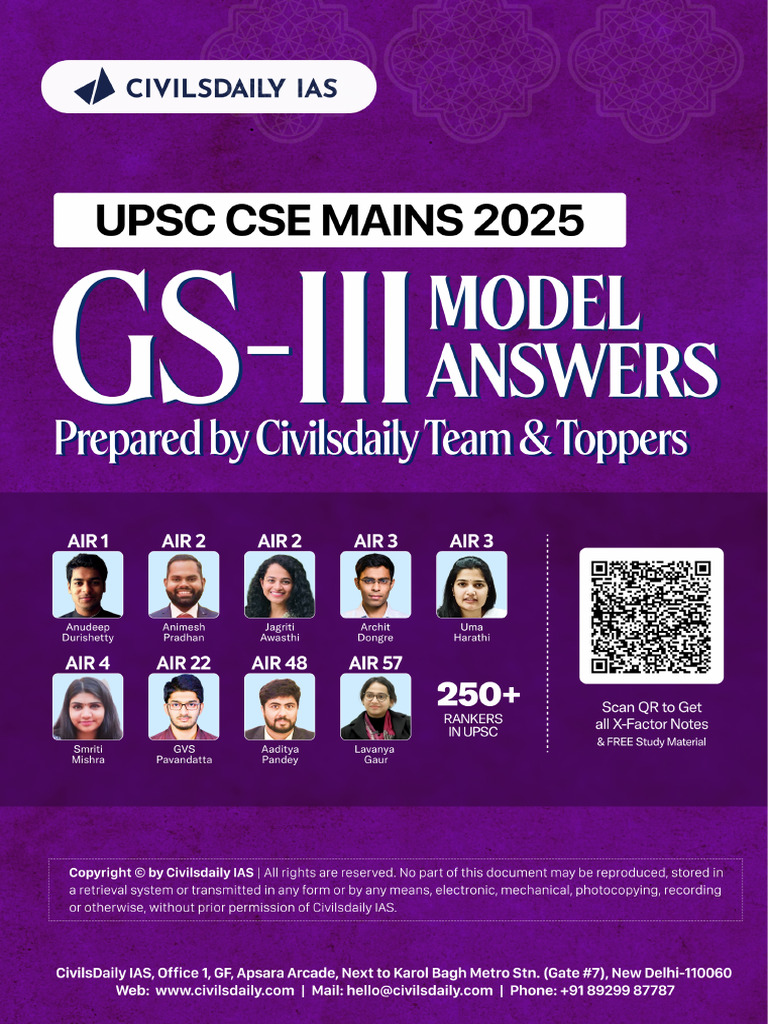 GS-3 Model Answers for UPSC Mains 2025 | PDF | Economies