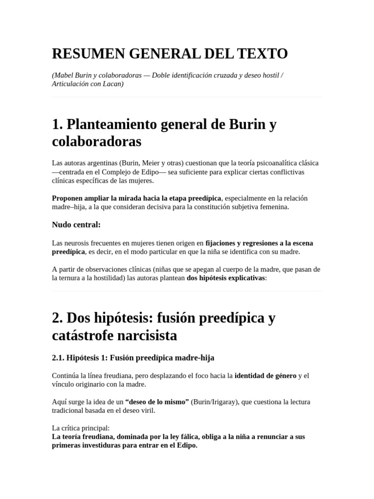 Mabel Burin y colaboradoras — Doble identificación cruzada y deseo ...