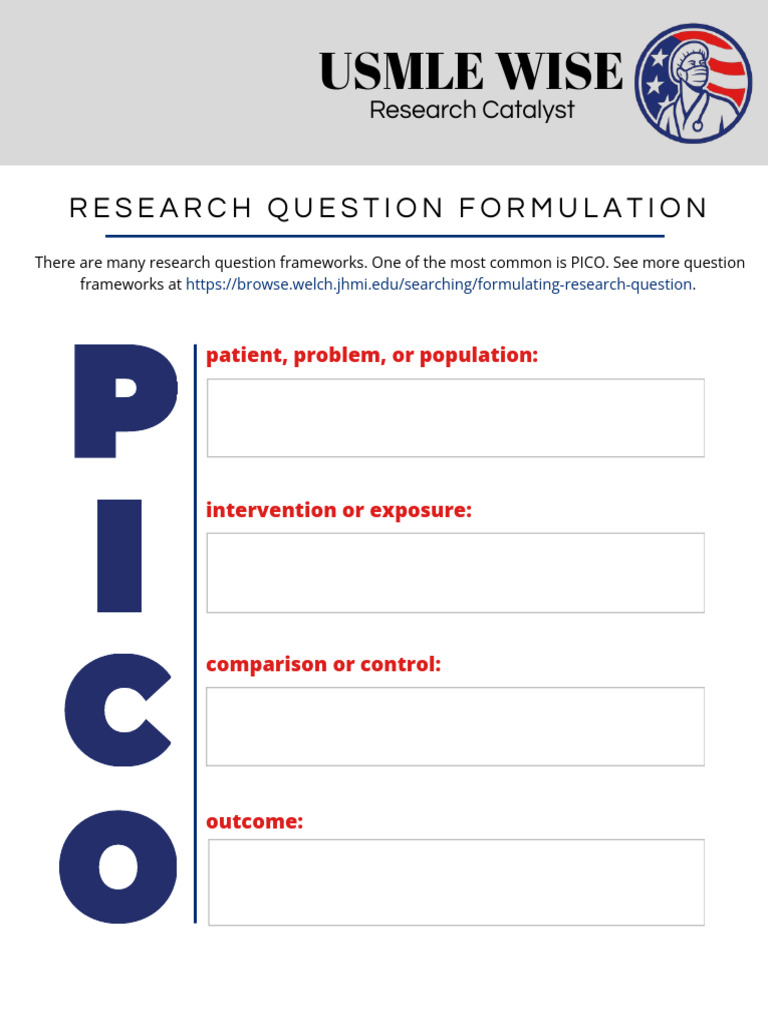 PICO Search Building Worksheet PDF | PDF | Index Term | Pub Med