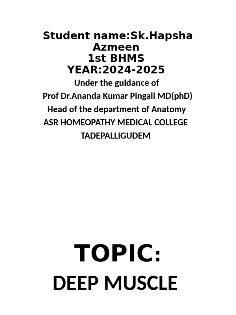 Deep Muscle - Back of Fore Arm by Hapsha | PDF