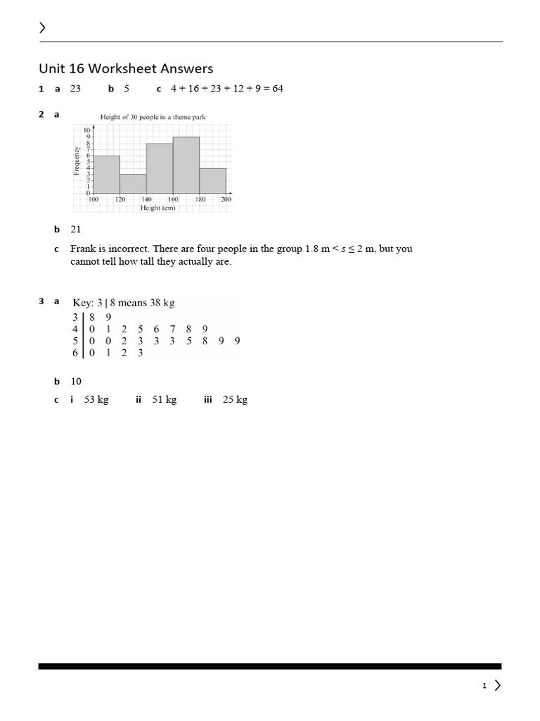 Unit 16 Worksheet Answer Key | PDF
