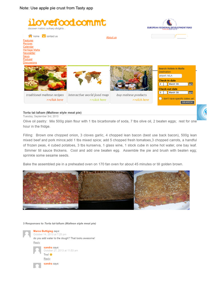 Torta Tal-laħam (Maltese Style Meat Pie) | i Love Maltese Food (2021!01 ...