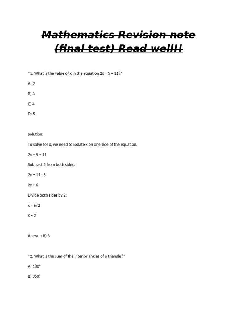 Mathematics Rev Wps Office Pdf Multiplication Equations
