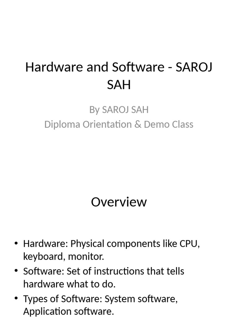 Understanding Hardware and Software Basics | PDF