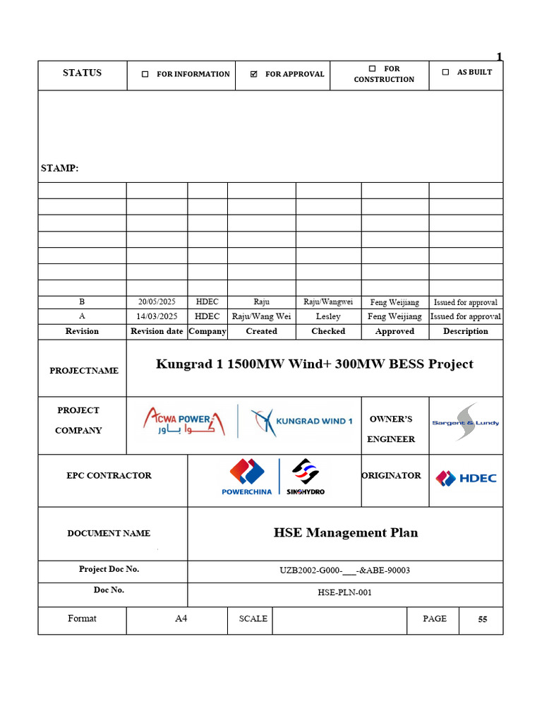 Uzb2002 g000 - &abe 90003 B Hse Management Plan | PDF | Occupational Safety And Health ...