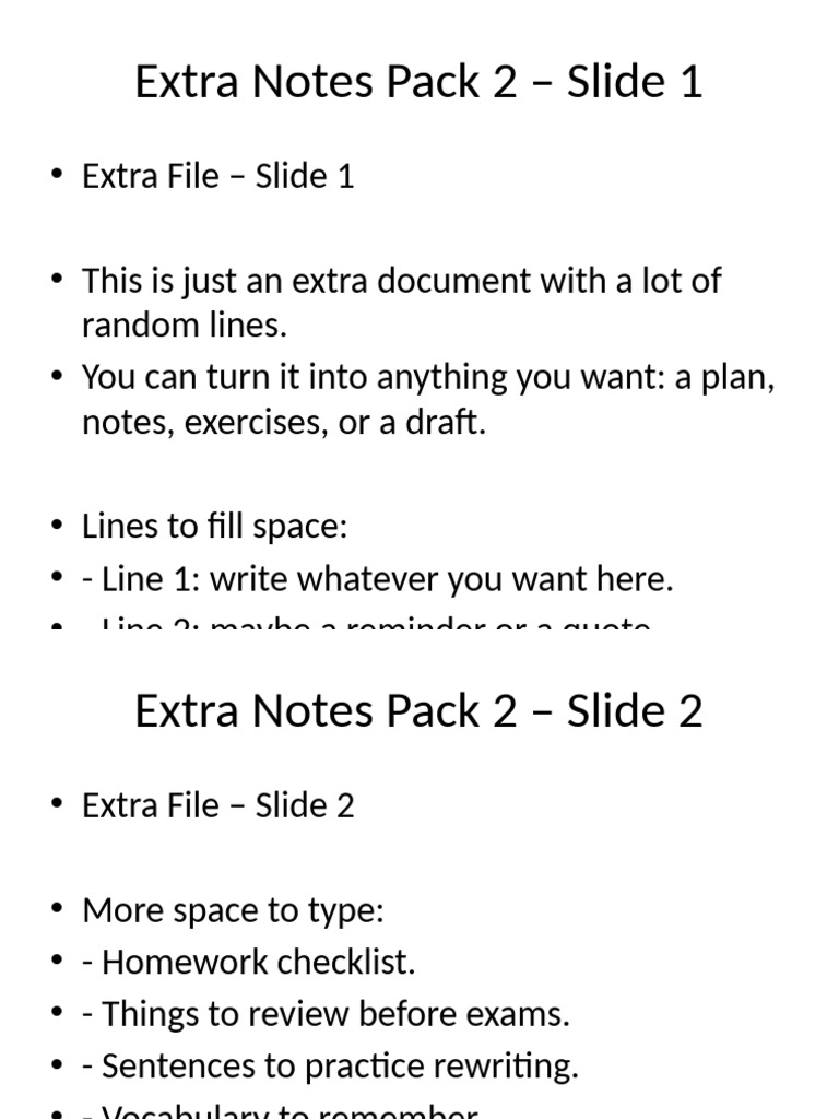 Extra Notes Pack2 | PDF