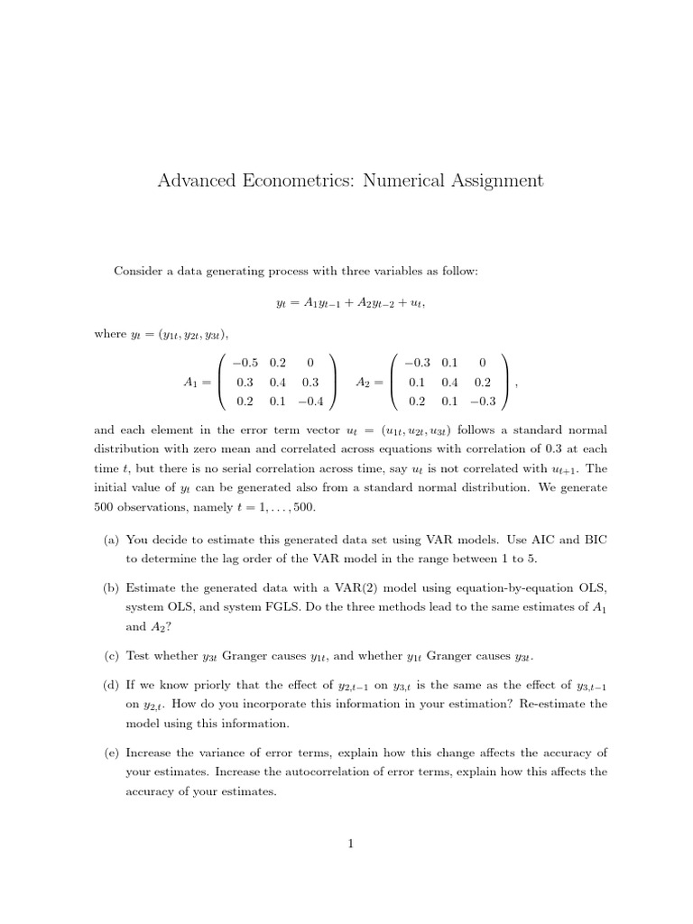 Numerical Exercise | PDF