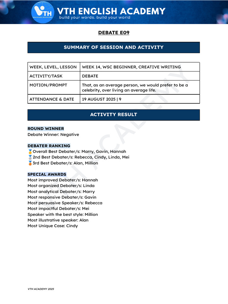 Vth-De E09-Week 14-19.8.2025 | PDF | Social Psychology | Psychology