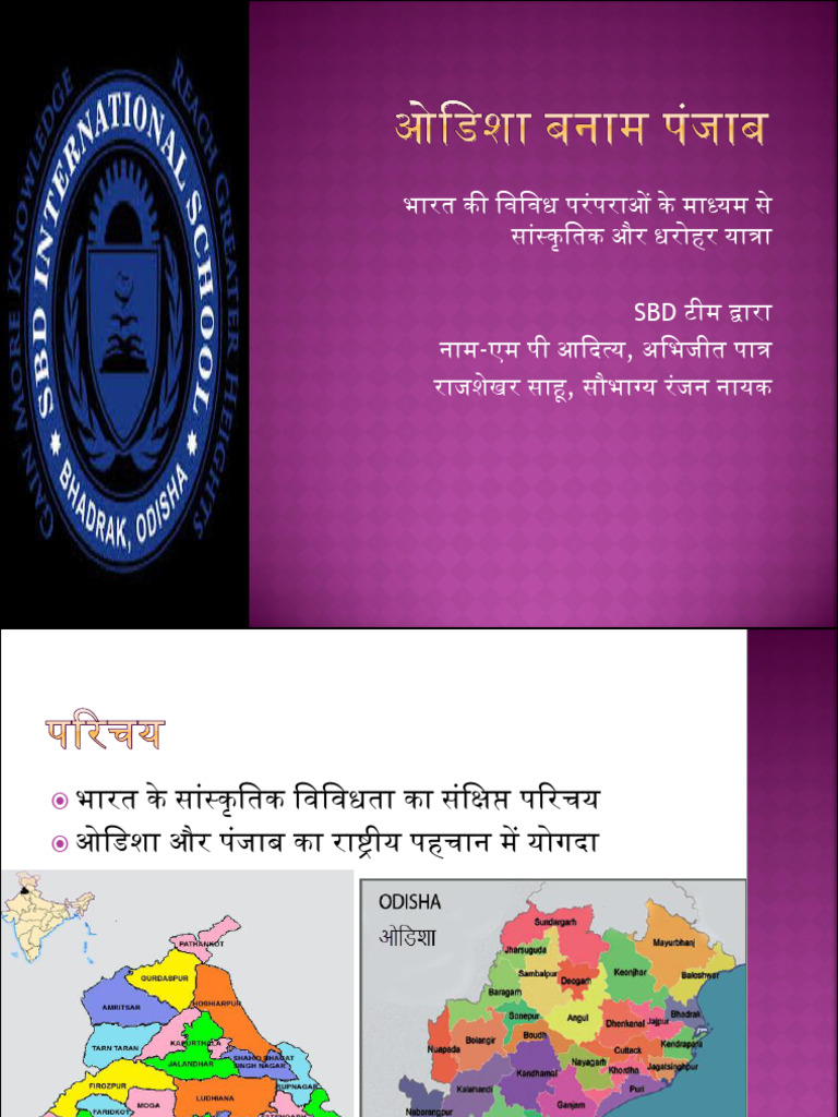 Class 10 Hindi Project Odisha and Punjab | PDF