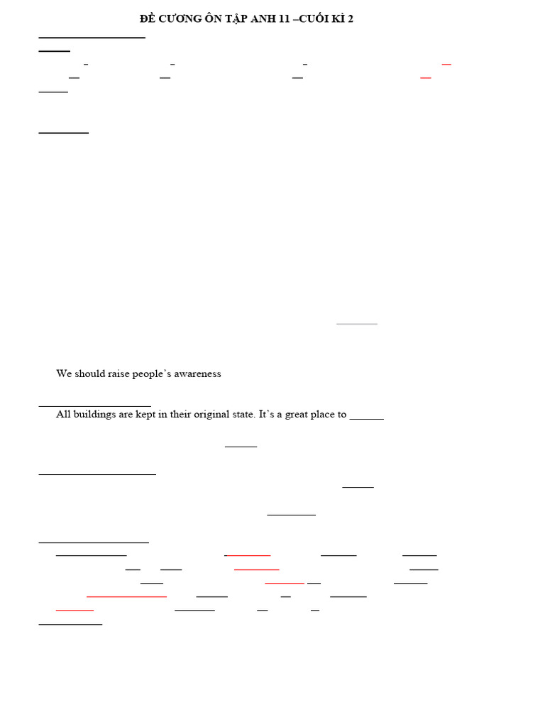 KEY-ĐỀ CƯƠNG CK2 _ANH 11 | PDF