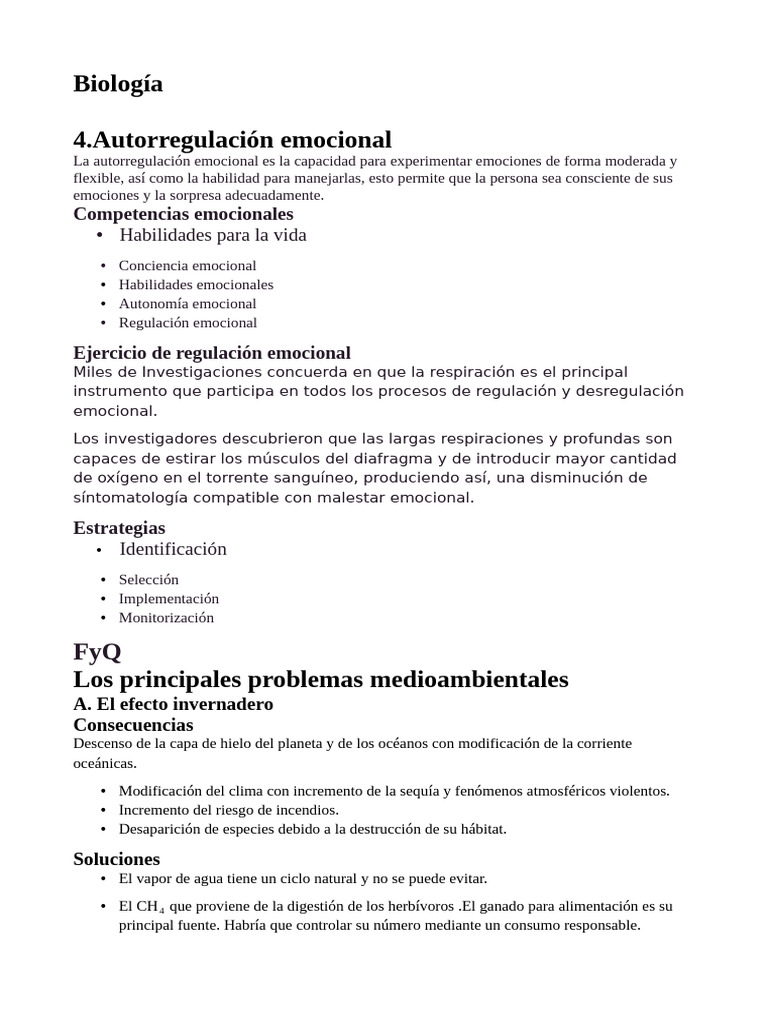 Presentaciones de FyQ y Biología | PDF | Autorregulación emocional | Las emociones