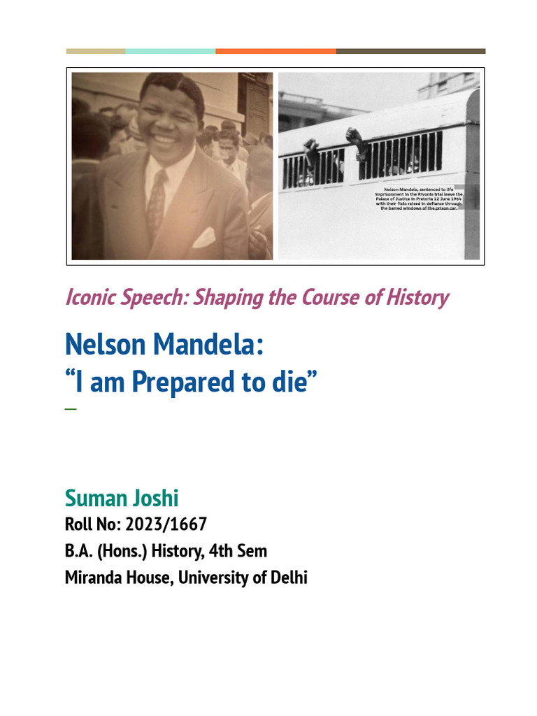 Cover Page - Nelson Mandela's Speech | PDF