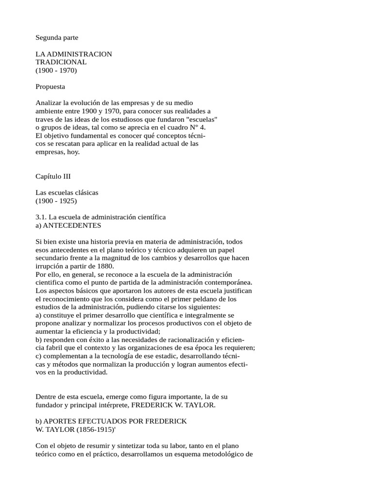 Escuela de La Administracion Tradicional 2 | PDF | Business ...