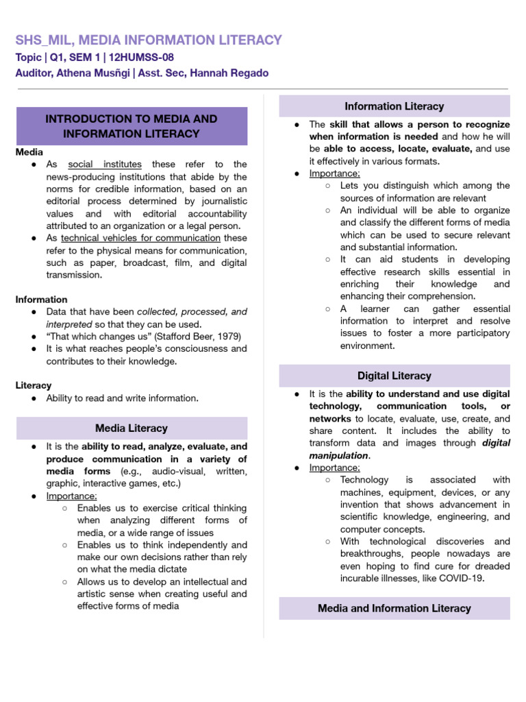 12humss 08 Shs Mil Media Information Literacy | PDF | Typefaces | Arial