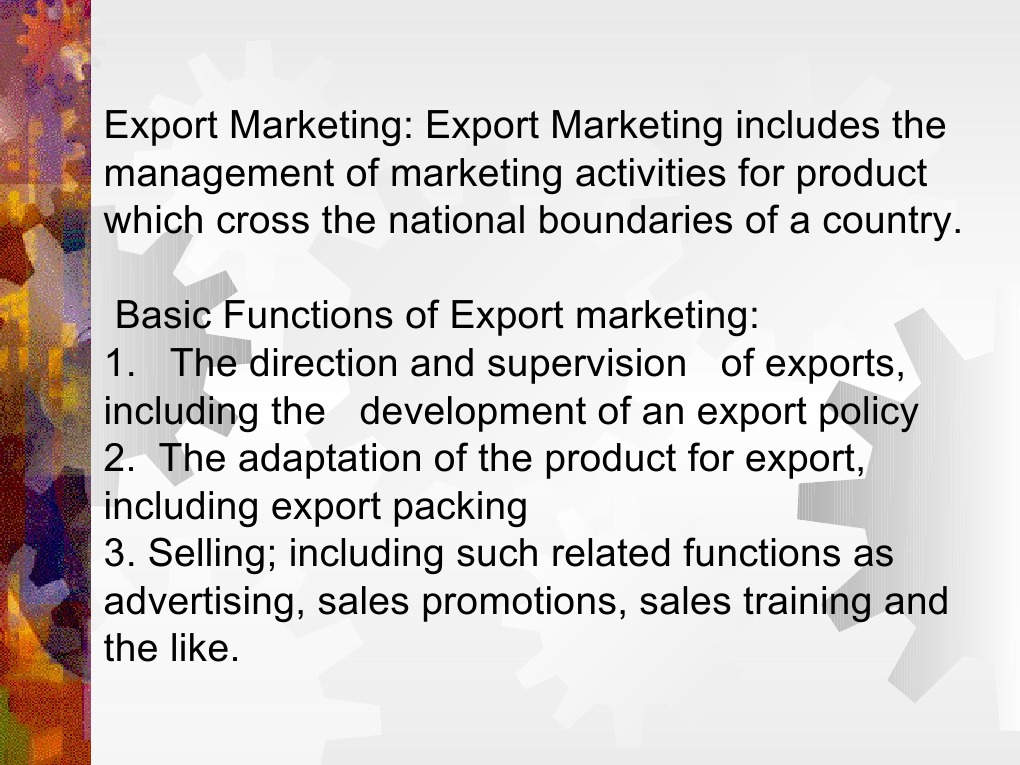 Export Marketing | Exports | Marketing