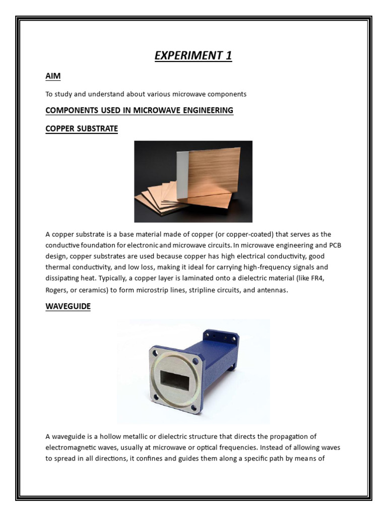 Microwave lab file (DTU) | PDF | Waveguide | Antenna (Radio)