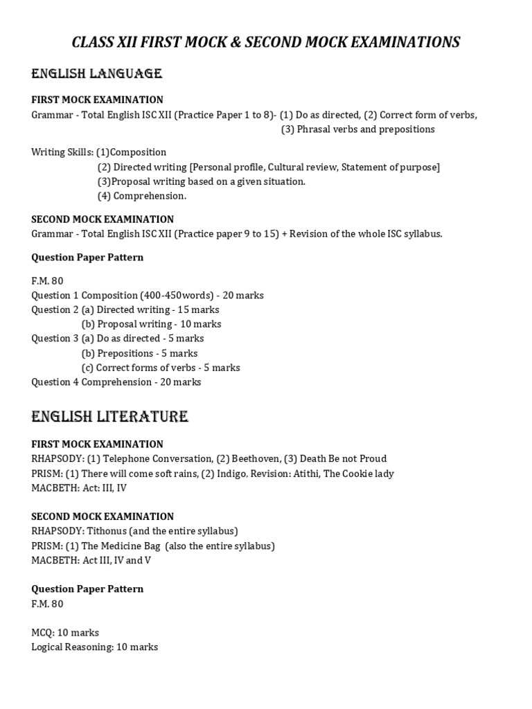 Class XII Mock Exam Papers Overview | PDF | Demand | Integral