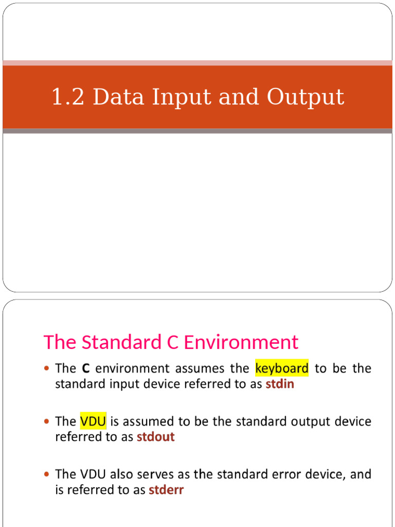 1.2 Data Input and Output | PDF | Parameter (Computer Programming) | Input/Output