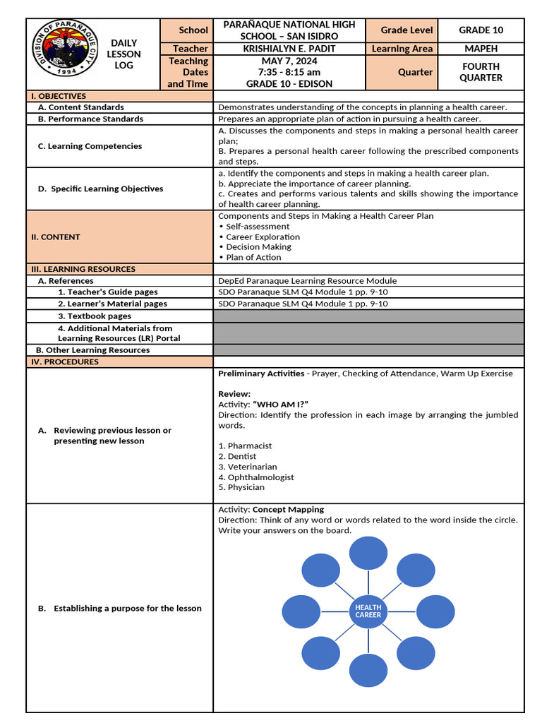 PADIT-COT 4 DLP 23-24_Q4 (1) | PDF | Teachers | Learning