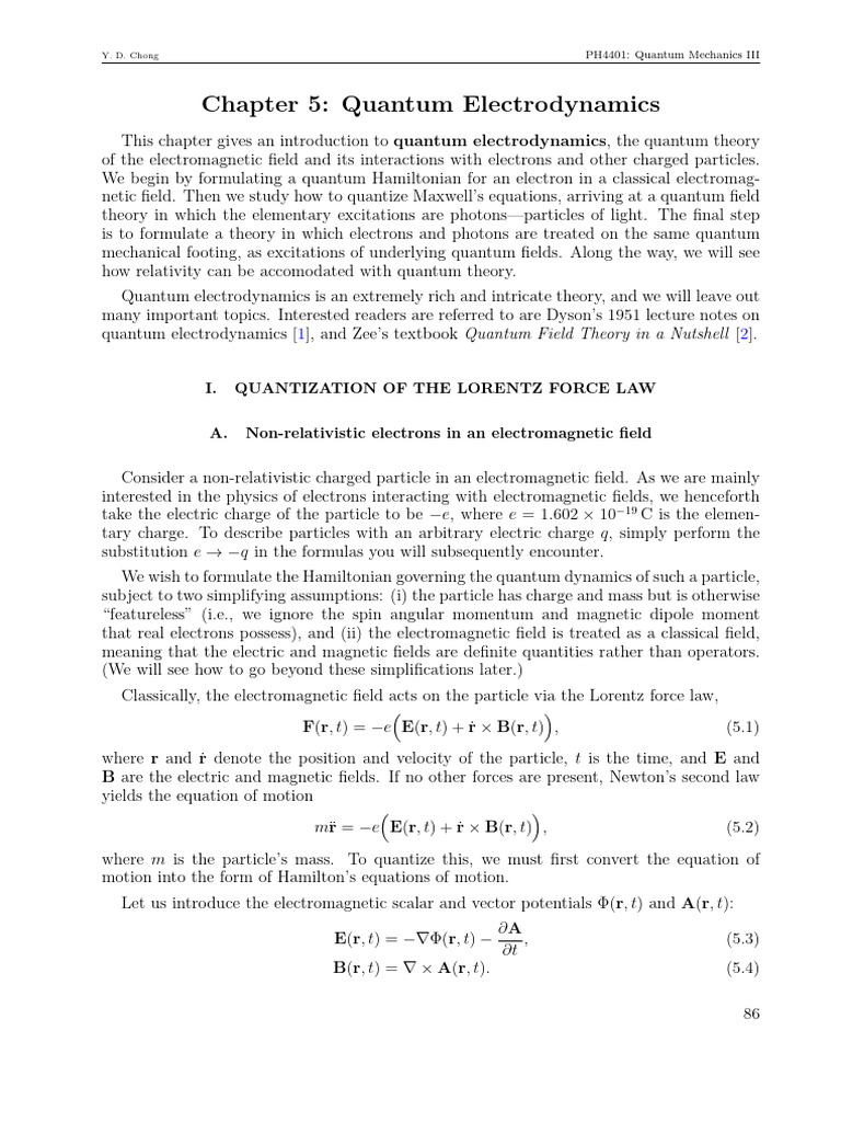 05 Electrodynamics | PDF | Field (Physics) | Hamiltonian (Quantum Mechanics)
