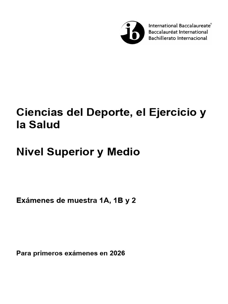 Exámenes Muestra Ciencias del Deporte 2026 | PDF | Corazón | Atención